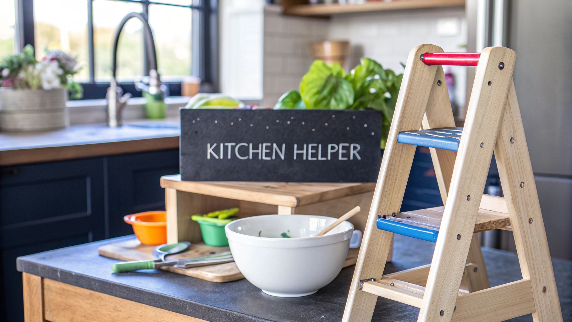 Childrens Kitchen Helper: The childrens kitchen helper for safe, fun l ...