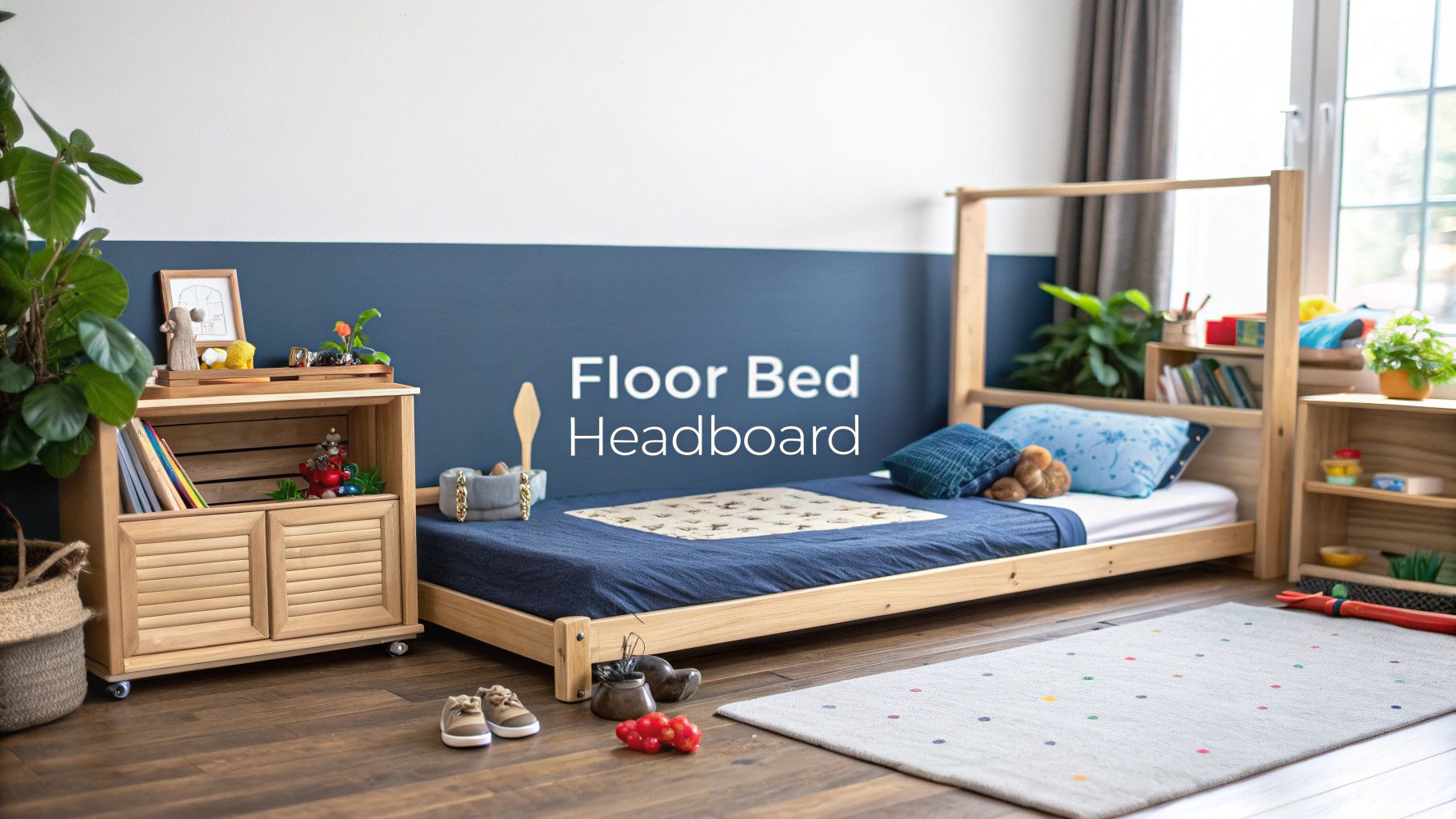 Floor bed headboard: Safe, stylish Montessori room ideas – Ocodile.com